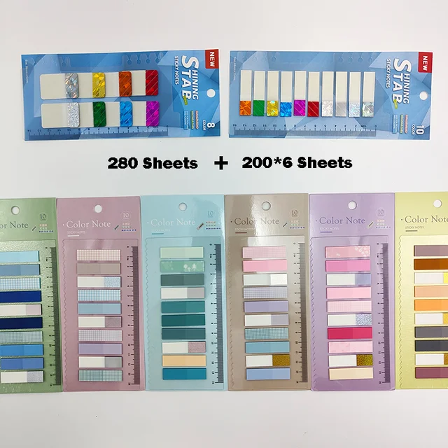 KindFuny 8 Packs Index Sticky Note Tabs Writable Page Marker for Book ...