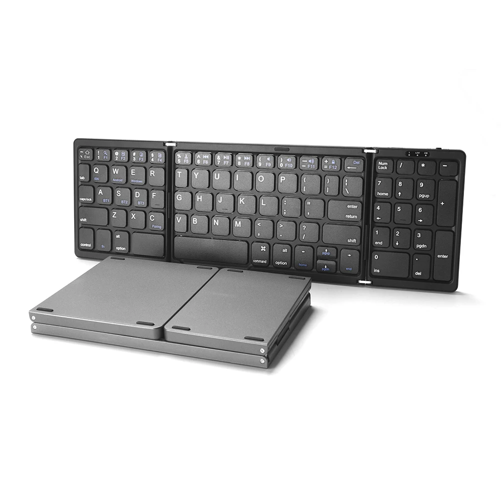Wireless Folding Keyboard Bluetooth-Compatible Keyboard 81 Keys ...