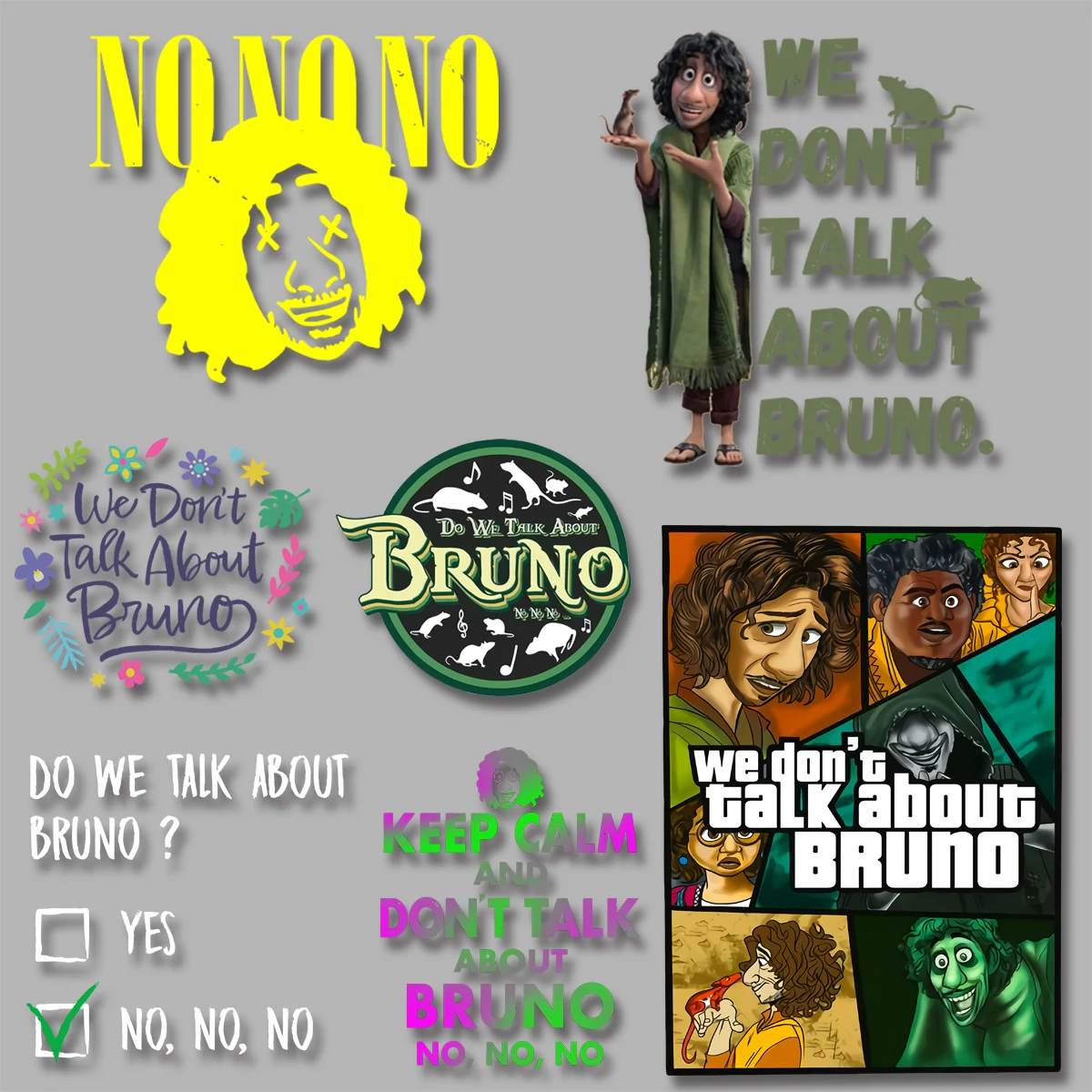 Disney-Anime-Encanto-WE-DON-T-TALK-ABOUT-BRUNO-Letters-Iron-On-Transfer ...