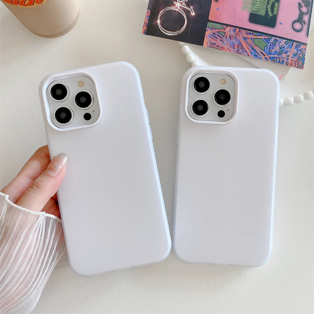 Luxury-Matte-Solid-White-Color-With-Camera-Bumper-Phone-Case-For-iPhone ...