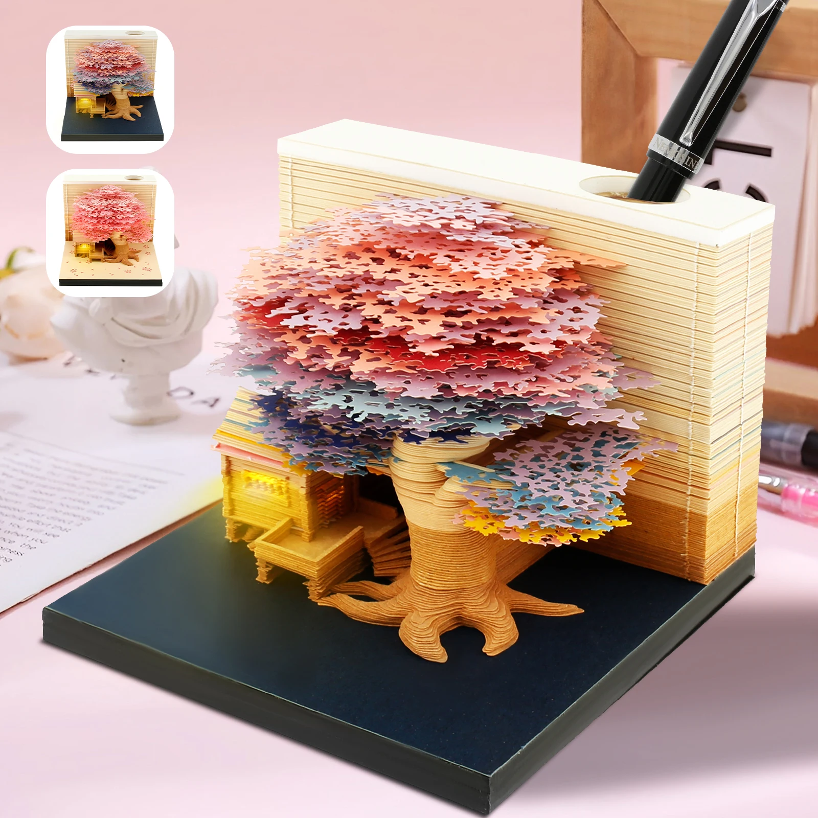 3D-Memo-Pad-Paper-Carving-Notes-2024-Calendar-Memo-Pad-with-LED-Light ...