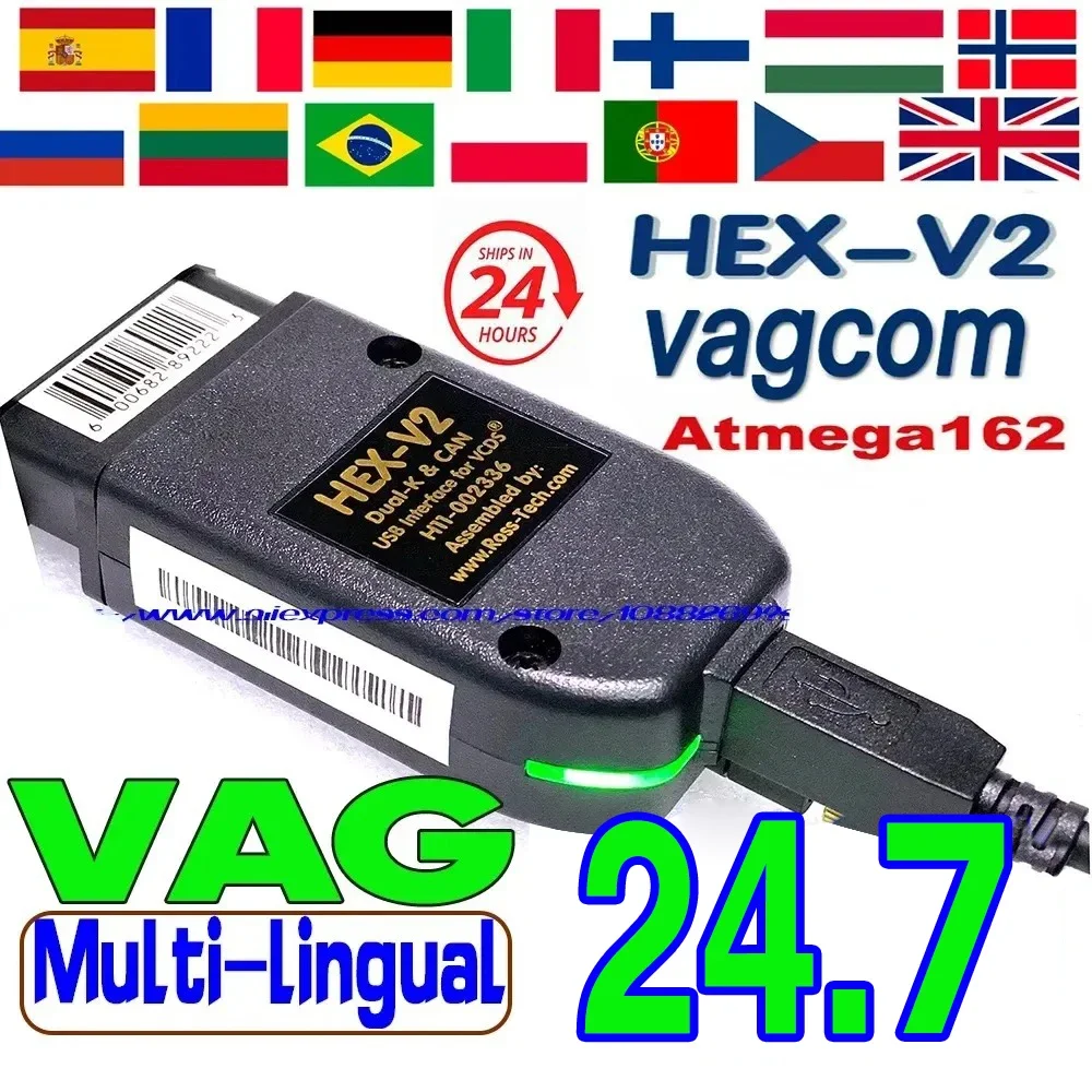 2024-VCDS-VAGCOM-Interface-VCDSCAN-HEX-V2-Update-24-7-FOR-VW-For-AUDI ...