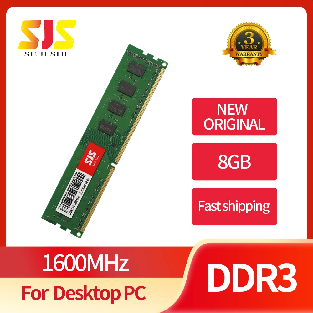 1pc-2pcs-4pcs-SJS-Desktop-Memory-DDR3-8GB-1600MHz-New-Dimm-Memoria-Rams ...