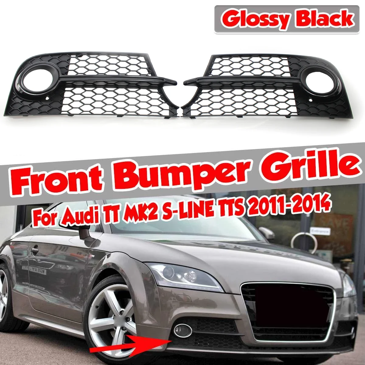 Pair-RS-Style-Honeycomb-Hex-Car-Front-Fog-Light-Grille-Cover-Fog-Lamp ...