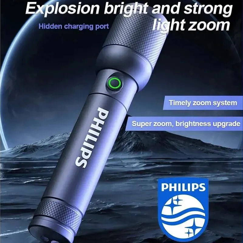 Philips-6168-Optical-Zoom-Flashlight-Type-C-Portable-Flashlight-With-4 ...