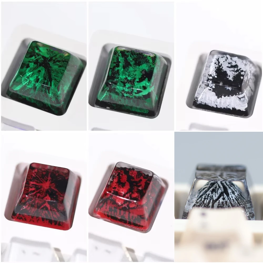 1Pc Handmade snow mountain resin key caps Cute Resin Stereo Keycap for ...