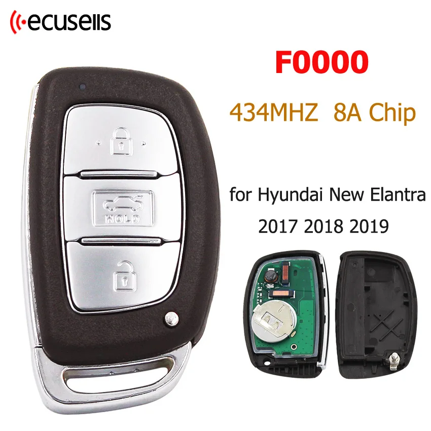 Ecusells 3 Button Smart Remote Car Key 434mhz 8a Chip With Uncut Blade ...