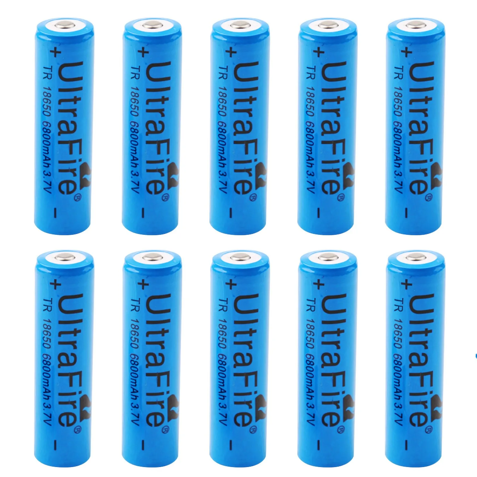 1-10pcs 18650 3.7v 6800mah Rechargeable Battery For Flashlight Torch ...