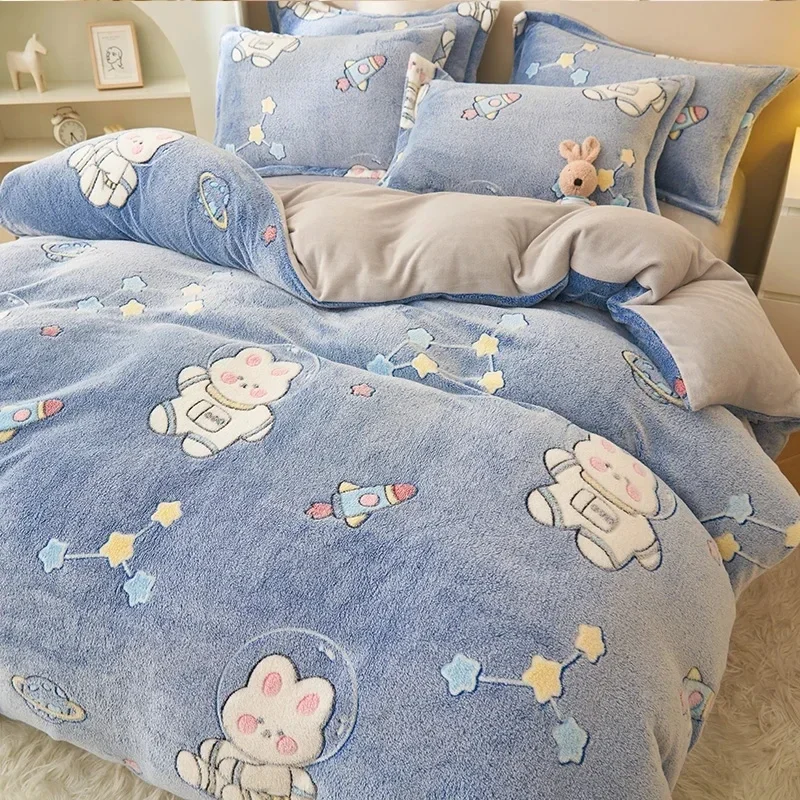 Flannel-Winter-Duvet-Cover-Keep-Warm-Quilt-Covers-Double-Milk-Velvet ...