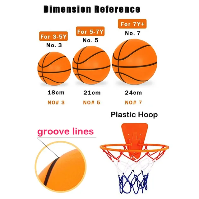 Nerf Basketball 2025 Upgraded Silent Basketball Size 7 - Noiseless ...