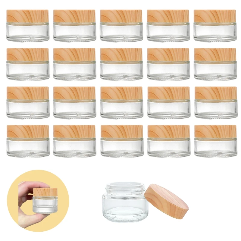 10/20pcs 5g 10g 15g 20g Clear Glass Cosmetic Jar with Inner Lid ...