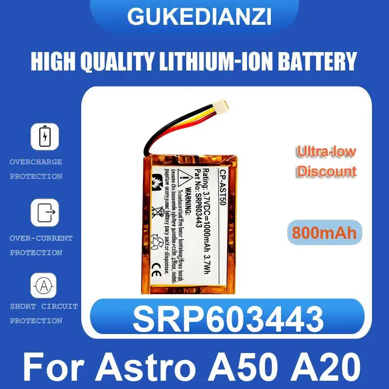 SRP603443 Gaming Headset Battery For Astro A50 A20 800mAh High Quality ...