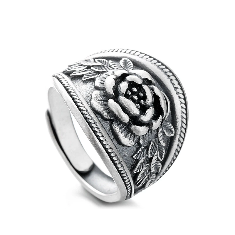 925-Silver-Sterling-Flower-Ring-Original-Luxury-Quality-Jewelry-Argent ...