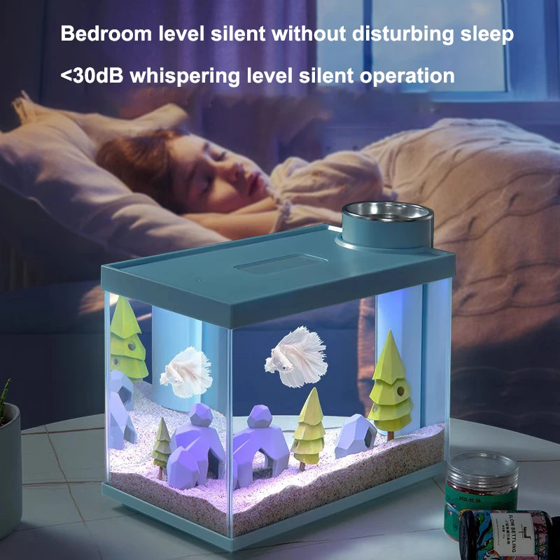 220V-Mini-Desktop-Aquarium-Built-in-Water-Pump-LED-light-Filter-Self ...
