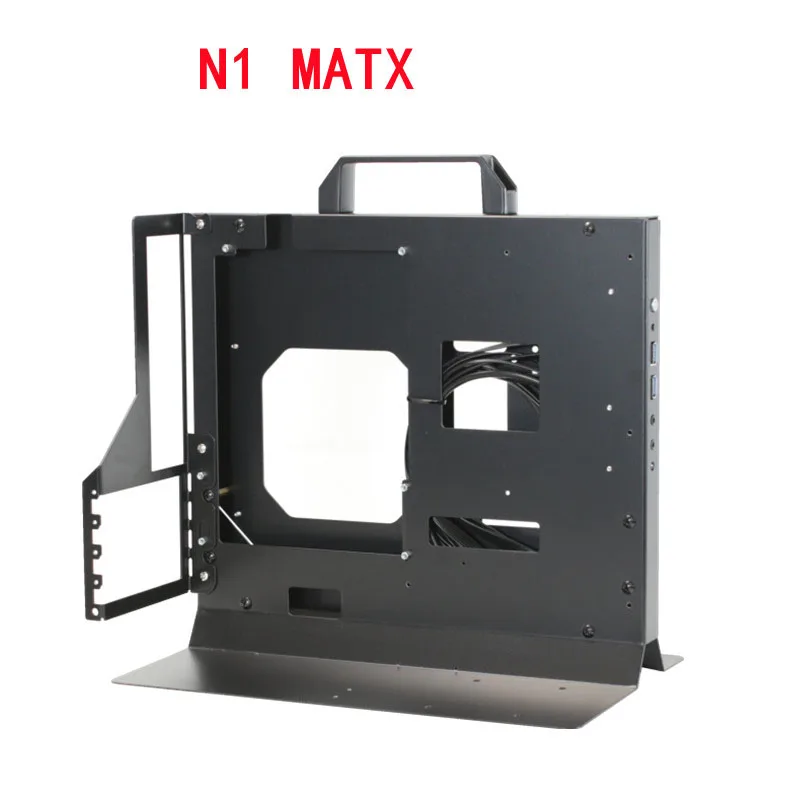 Side-Transparent-MATX-Open-Rack-Mini-ATX-Case-Handle-Portable-Water ...