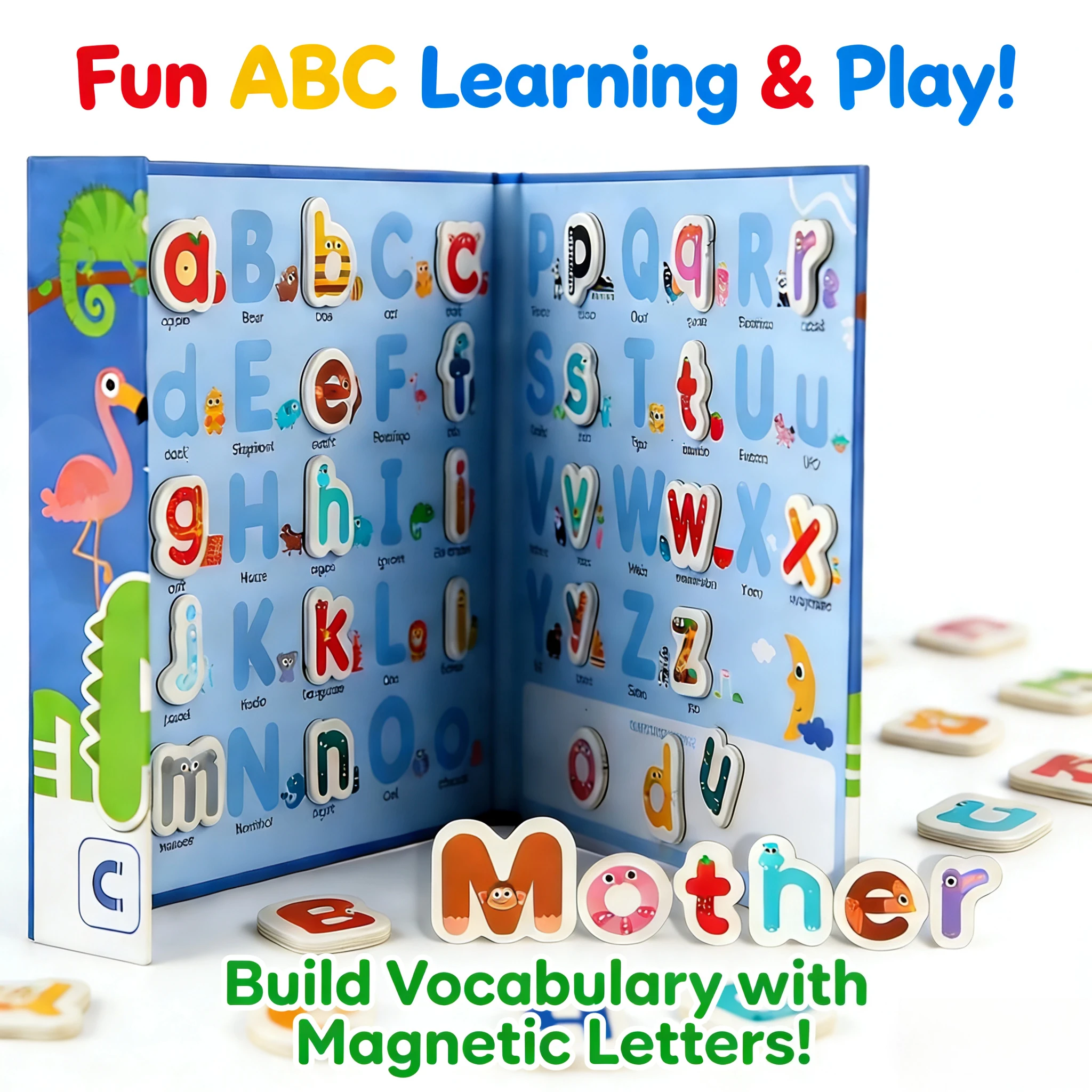 Montessori Busy Quiet Book English Magnetic Letters Card Pairing ...