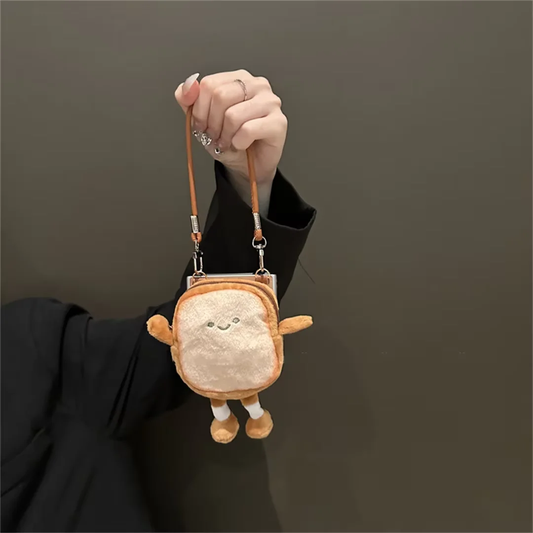 Korean Toast Coin Purse Phone Case with Leather Bracelet for Samsung ...