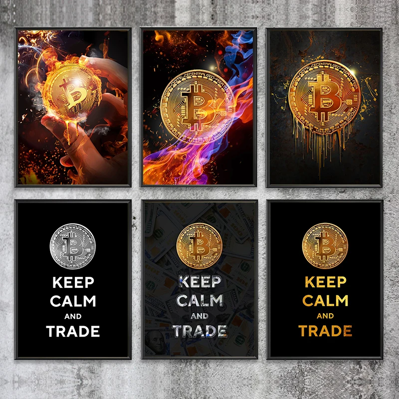 Modern-Bitcoin-Fashion-Pop-Wall-Canvas-Painting-Nordic-Art-Posters-and ...