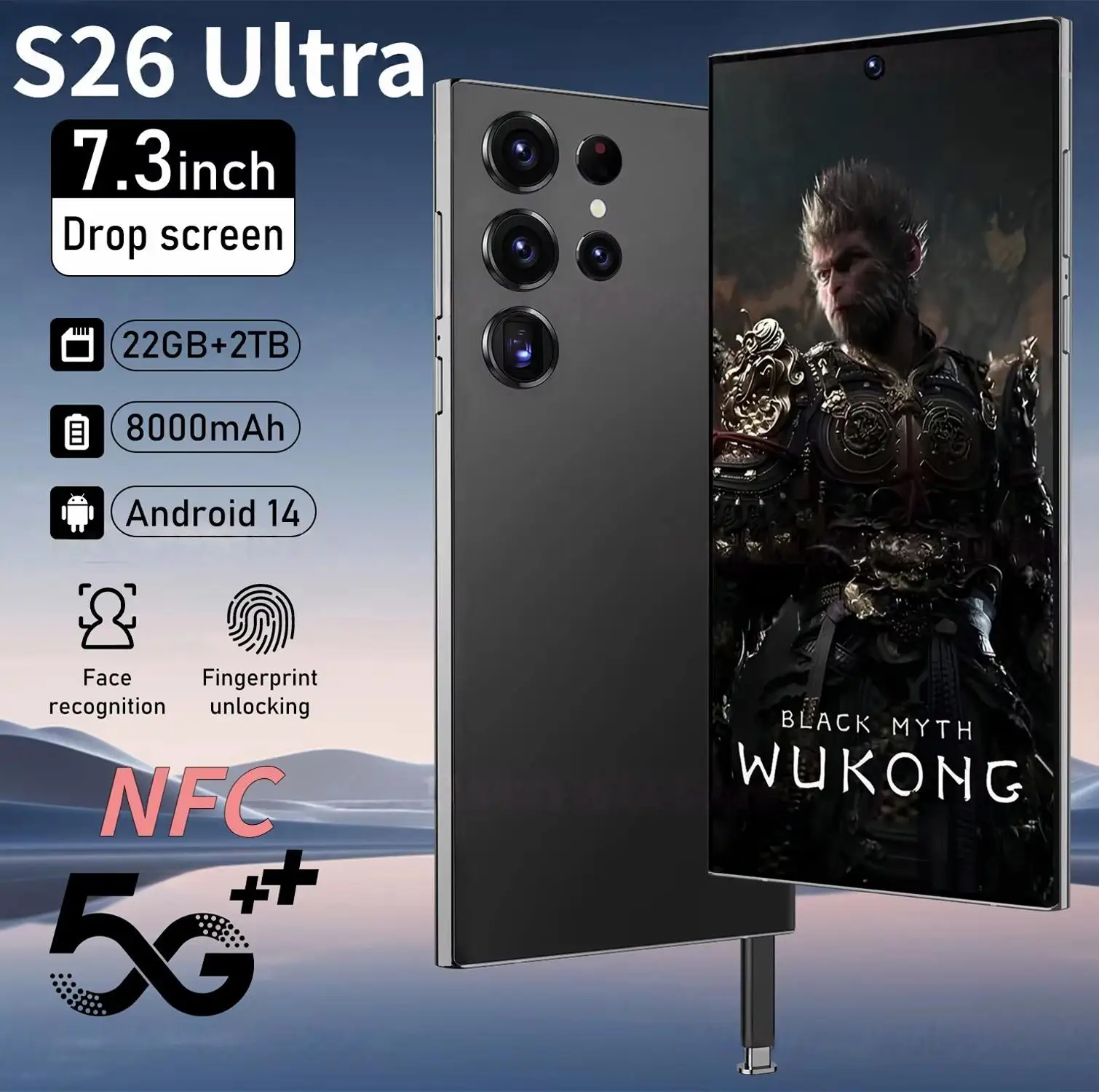 S26-Ultra-Smartphone-con-reconocimiento-facial-7-3-pulgadas-HD-5G-8Gen3 ...