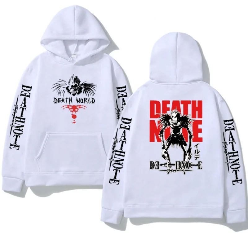 White Death Note Hoodie – Ryuk Front & Back Print