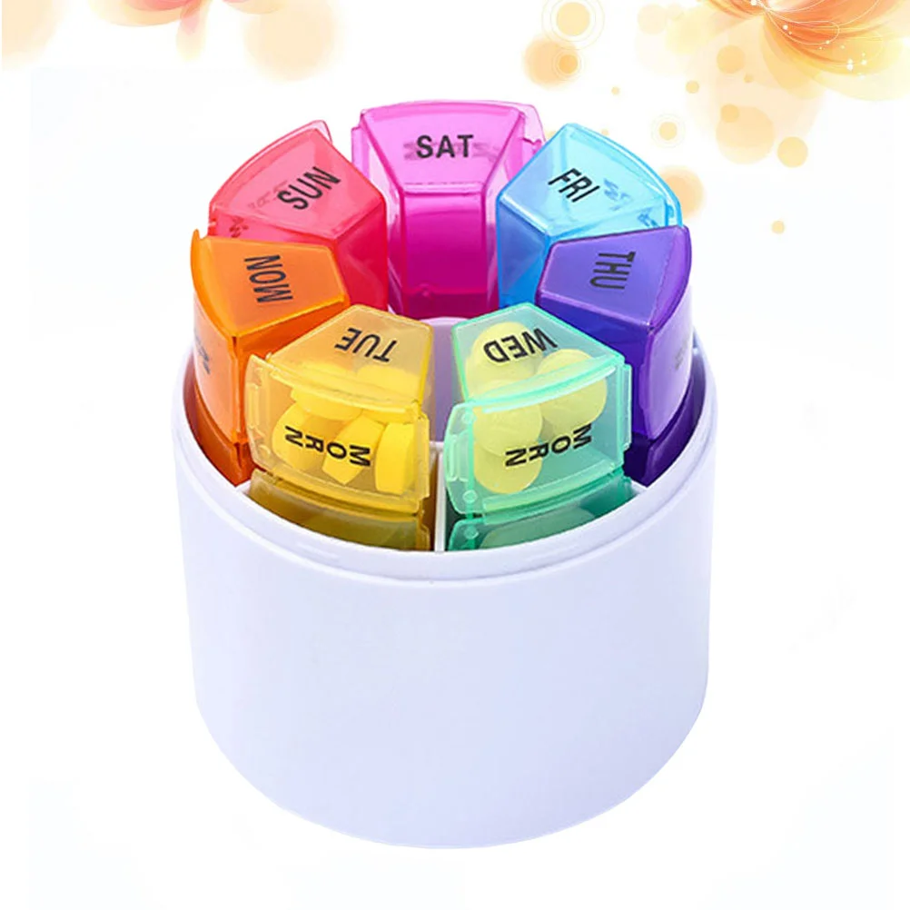 7PCS Box Organiser Portable Dispensing Colorful 28 Grid Boxes Mini 7PCS Box Organiser Portable Dispensing Colorful 28 Grid Boxes Mini