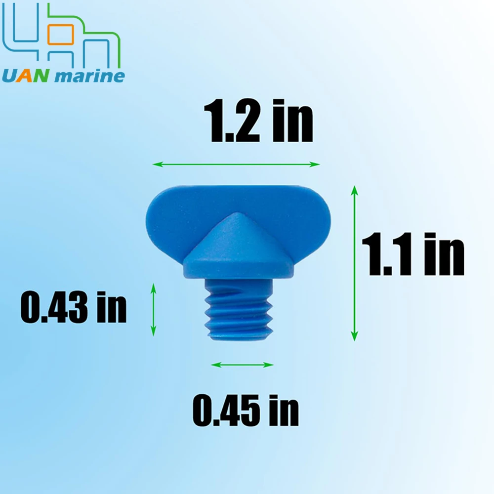 Blue Plastic Exhaust Manifold Water Drain Plug Screw Kit For Mercruiser