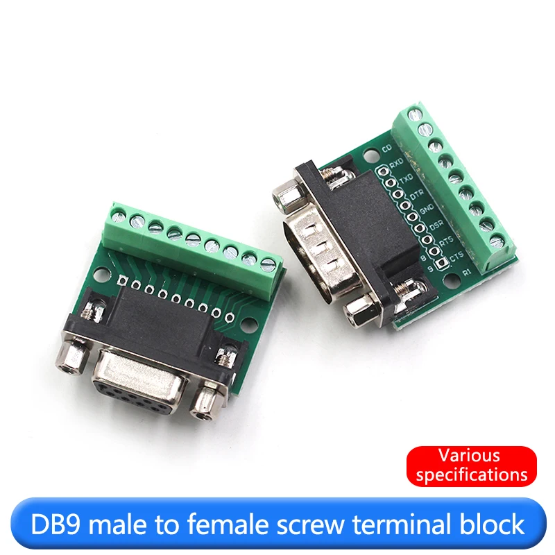 DB9-male-to-female-screw-terminal-block-9-pin-9-hole-RS232-232 ...