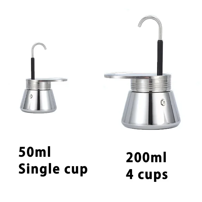 50ml-200ml-Single-Tube-Mocha-Pot-304-Stainless-Steel-Espresso-Coffee ...