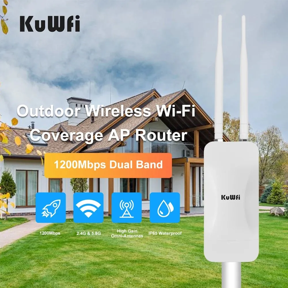 KuWFi-1200Mbps-Dual-Band-AP-Router-Outdoor-Waterproof-High-Power-Wi-Fi ...