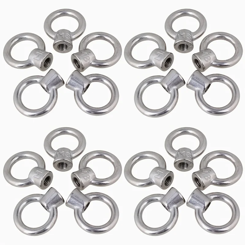 10Pieces304Stainless SteelM8Ring Nut ，Ring Shaped Rigging Lifting ...