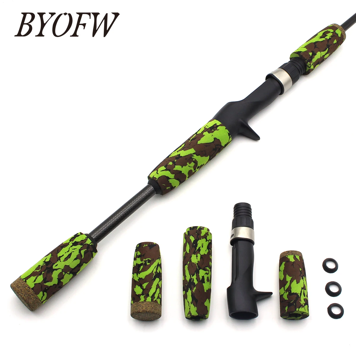 BYOFW-1-Set-Casting-Green-Camouflage-Fishing-Rod-Handle-Split-EVA-Grip ...