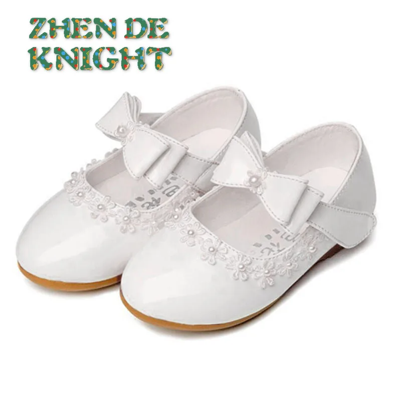 Chaussures de princesse en cuir verni blanc et rouge pour petite fille ...