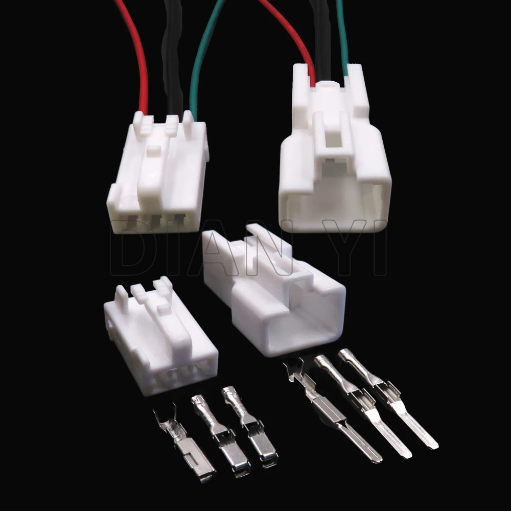 1-Set-3-Way-Starter-Car-Unsealed-Connector-Auto-Reading-Lamp-Male ...