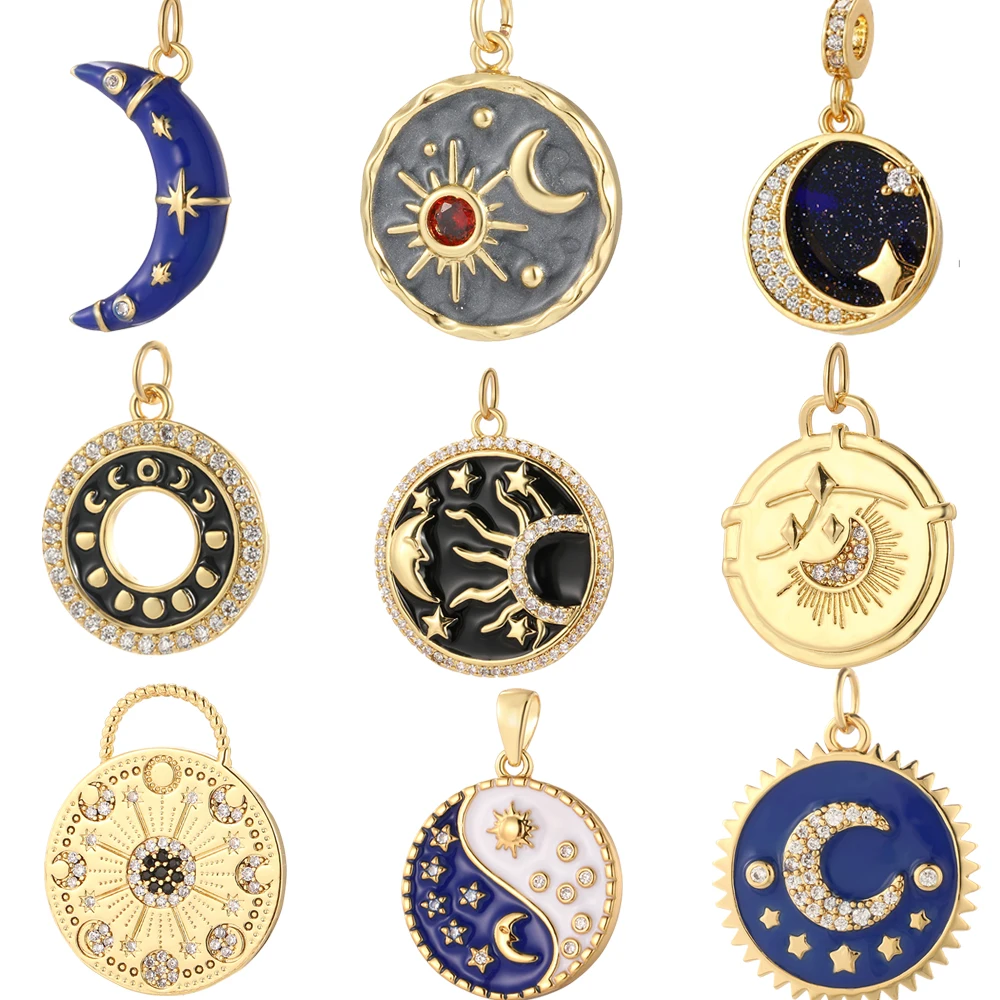 Cute Star Moon Pendant Jewelry Production Supplies Bohemian Charm Diy ...