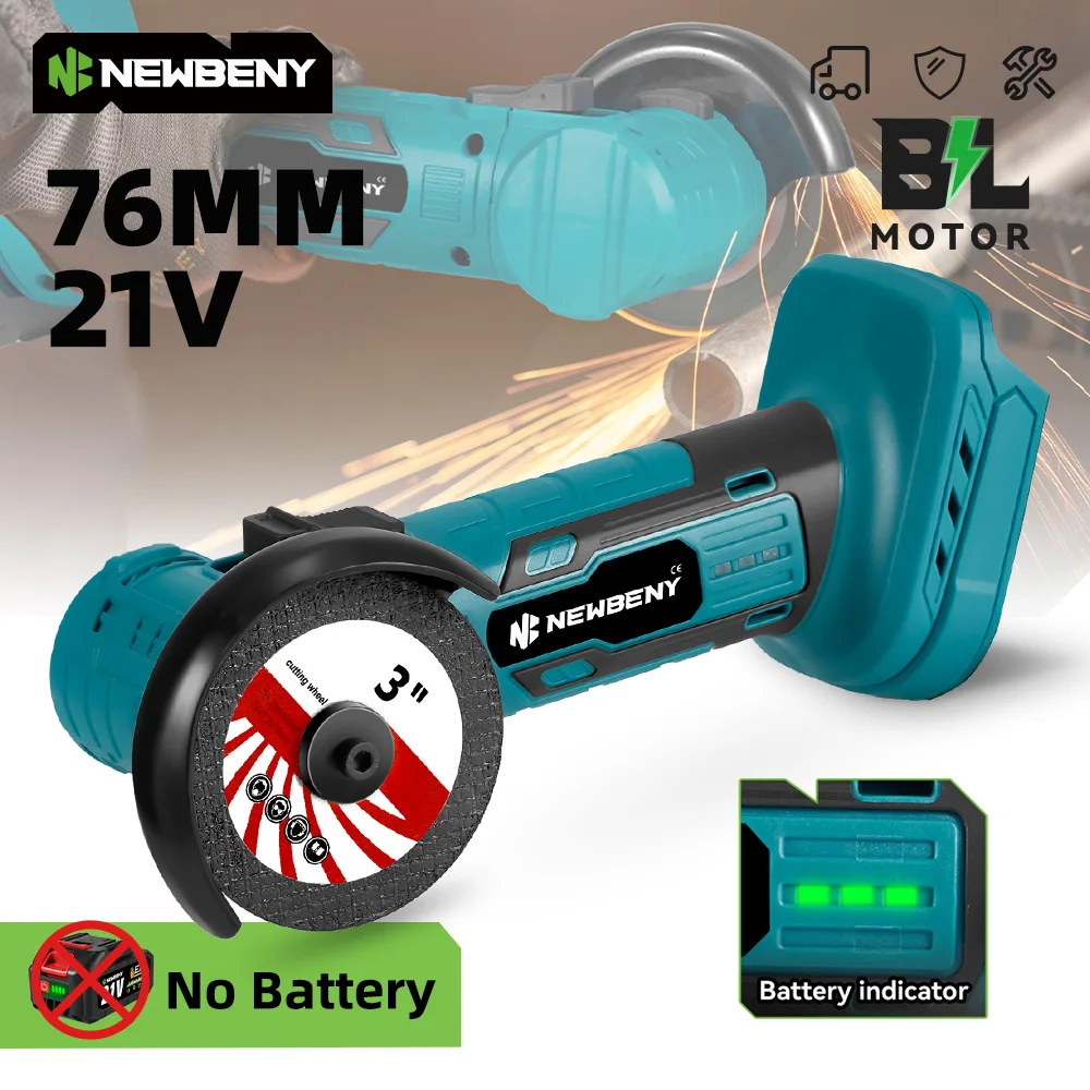 NEWBENY 3 Inch Brushless Angle Grinder 76MM Polishing Machine Household ...