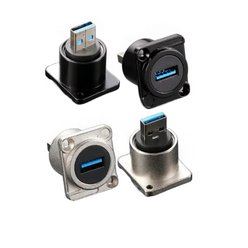 screw-mount-d-type-chassis-usb3-0-A-connector-Zinc-alloy-female-to-male ...