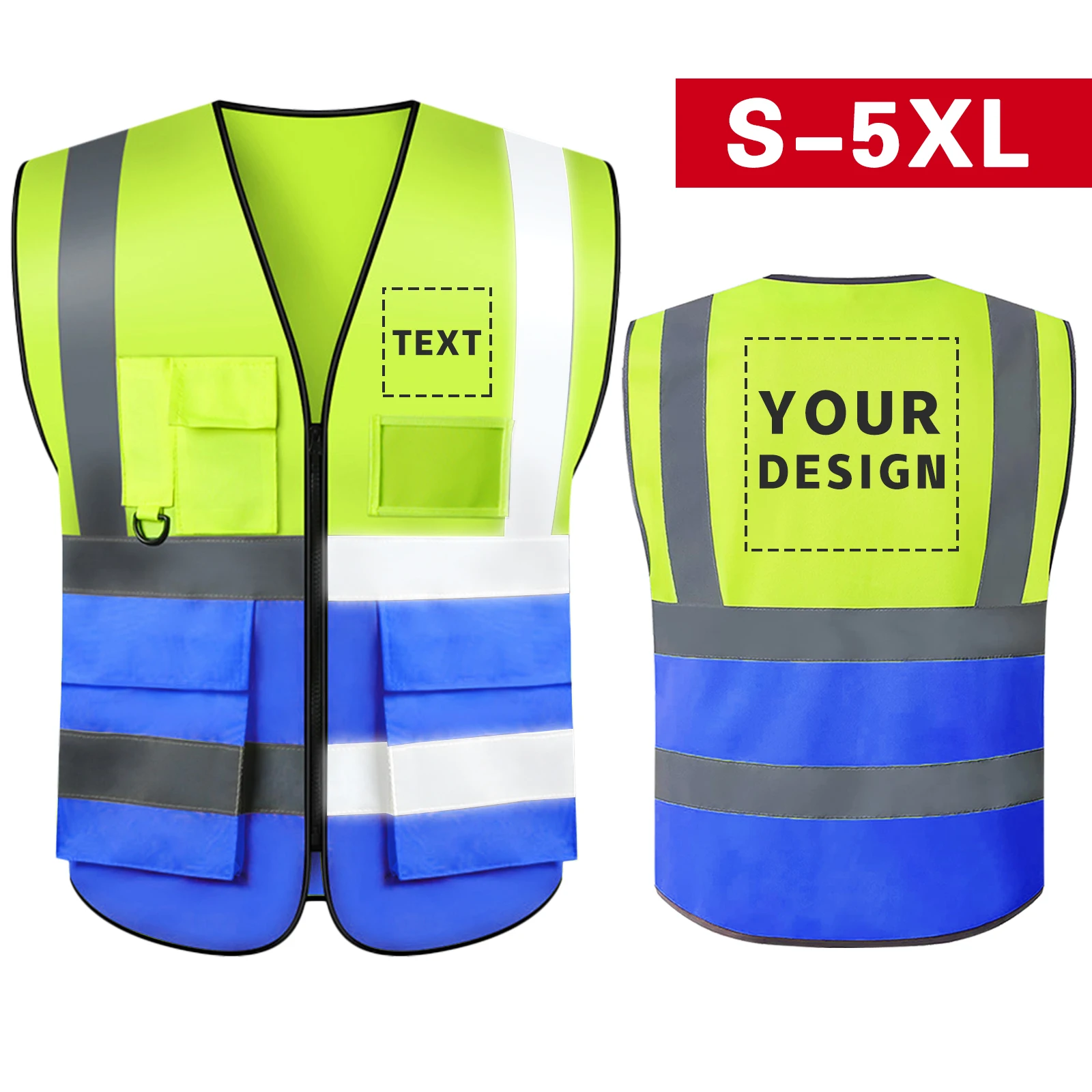 Custom-Your-Text-Logo-Reflective-Safety-Vest-Construction-Work-Traffic ...