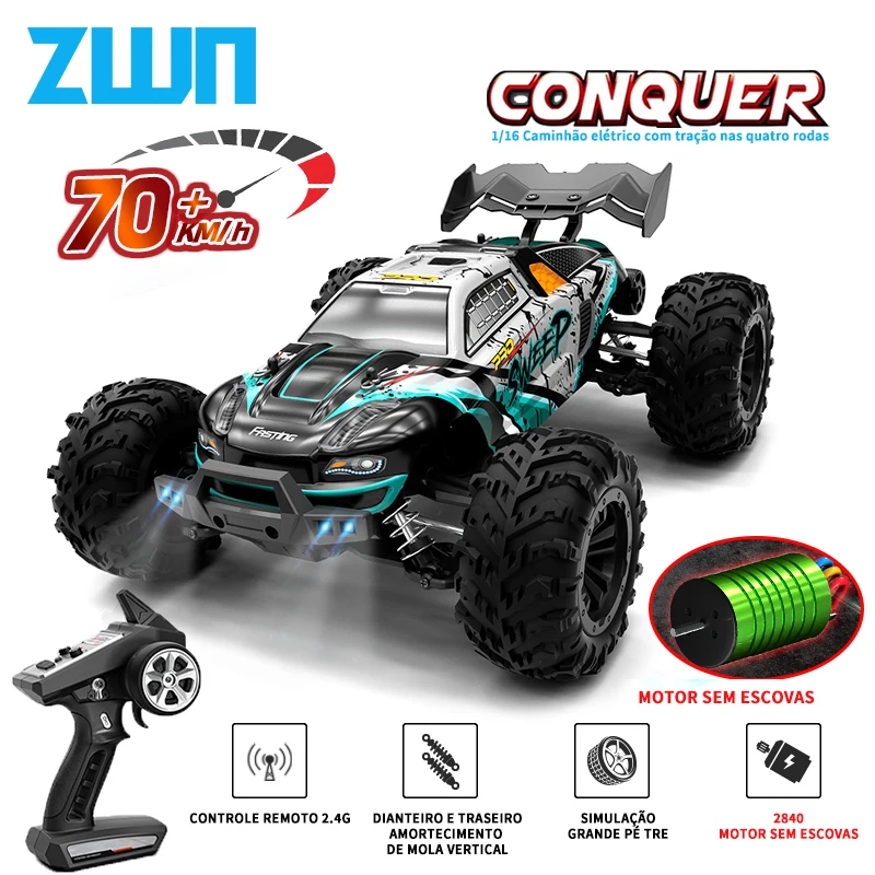 ZWN-Carro de controle remoto com LED para crianças, brinquedos de ...