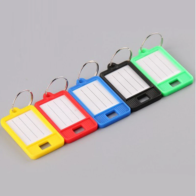 40-Pcs-Luggage-Tags-Plastic-Name-Baggage-Keychain-Key-Tags-Ring-Label ...