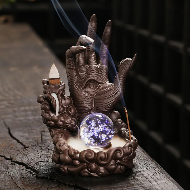 Purple-Sand-Buddhist-Incense-Burner-Creative-Ghost-Hand-Indoor-Home ...