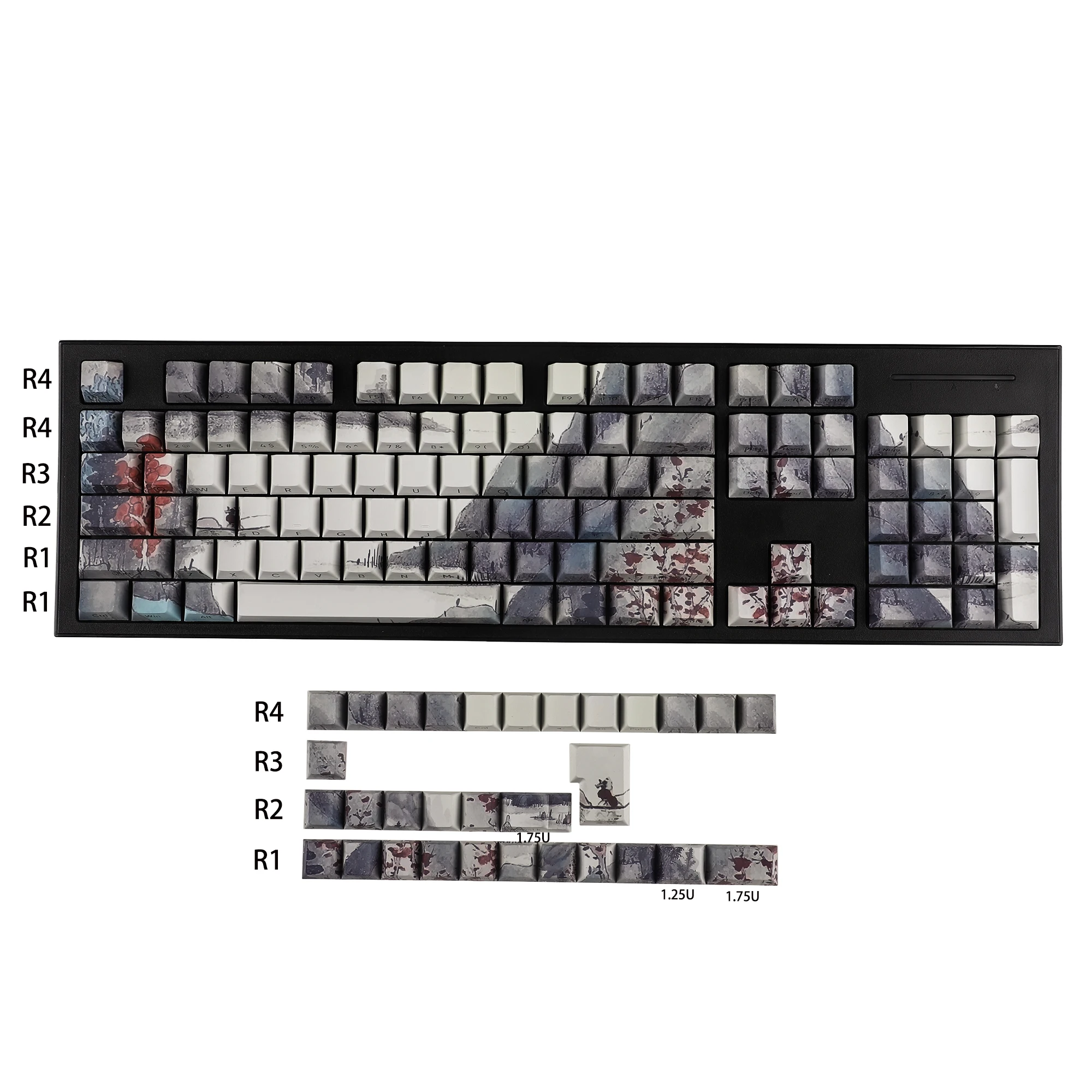 134-Keys-Side-lit-Shine-Through-Keycap-ANSI-ISO-PBT-Double-Shot-Cherry ...