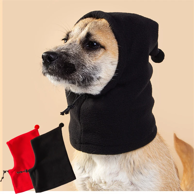 New Dog Hat Winter Warm Pet Cap Solid Color Dog Hat Drawstring ...