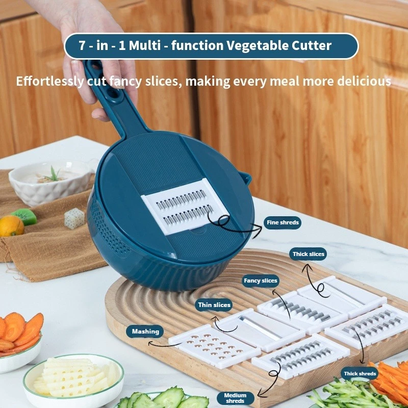 7 - in - 1 Multifunctional Vegetable Cutter, Anti - Slip & Hand - Guard ...