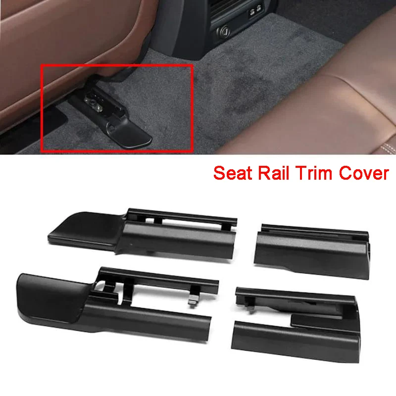 Black-Sliding-Track-Bonnet-Car-Seat-Rail-Trim-Cover-For-BMW-5-Series ...