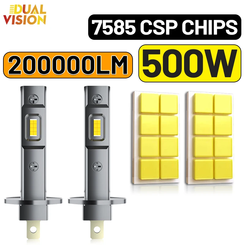 200000LM-H1-LED-Headlights-6500K-White-16PCS-7585-CSP-Car-Lights-1-1 ...