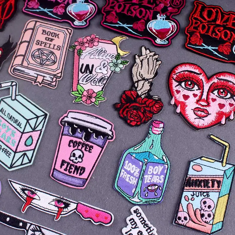 Gothic-Embroidery-Patch-Clothing-Thermoadhesive-Patches-For-Clothing ...