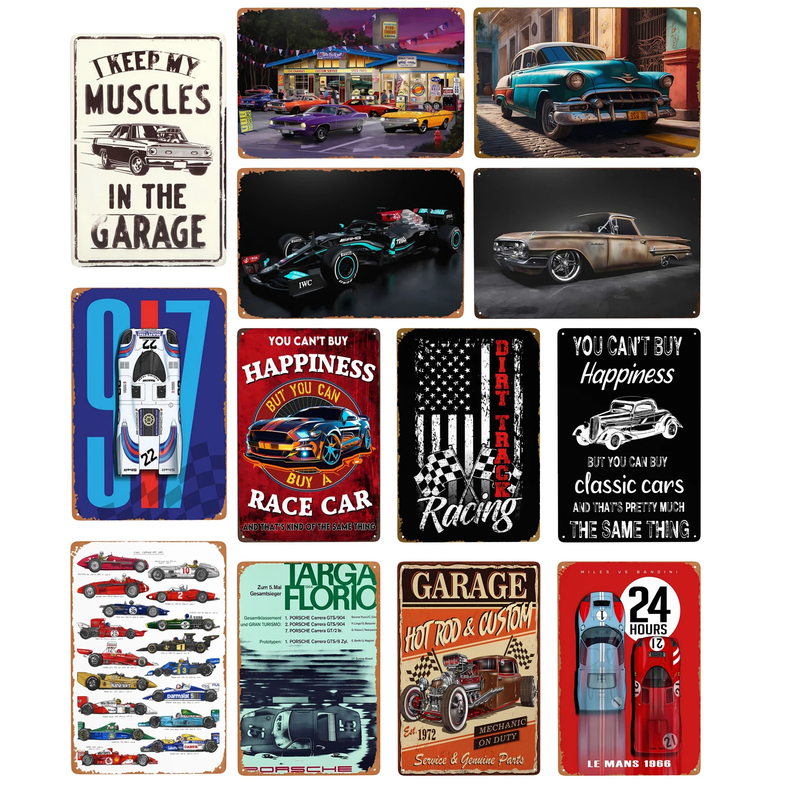1pc-Retro-Classic-Racing-Car-Metal-Sign-Home-Decor-Art-Metal-Poster ...