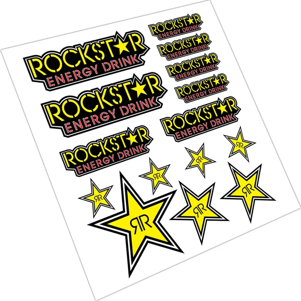 For Rockstar Energy Graphic Vinyl Laminated Adhesive Sticker Decal Set ...