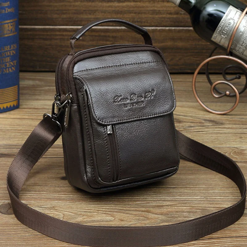 Men-Genuine-Leather-Mini-Handbag-Hip-Bum-Waist-Fanny-Pack-Messenger ...