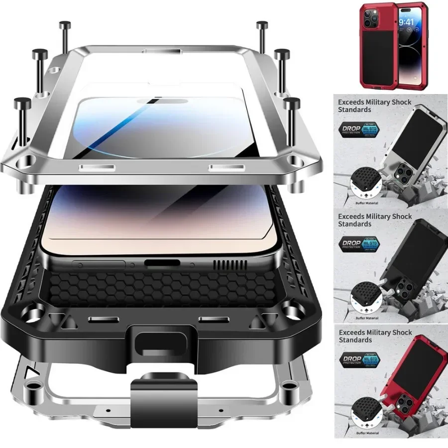 Heavy-Duty-Aluminum-Metal-Tank-Armor-Phone-Case-Shockprofof-IP54 ...